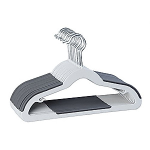Finnhomy Extra Strong 30 Pack Plastic Hangers for Baby and Kids, Durable Children Clothes Hangers with Non-Slip Pads, Great for Any Baby Clothes, Gray