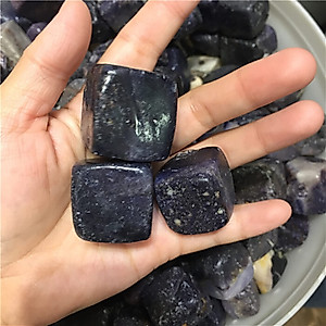 BAWHO 100g Natural Purple Sugilite Stone Cube Polished Gravel Specimen Natural Stones and Minerals Happy Fish Tank Stone Crystals WANMUQYIN