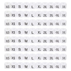 Cabilock Clothes Hanger Size Markers, 200Pcs Plastic Garment Size Markers DIY Snap Labels Number Tags Closet Rack Dividers Hangers 2XS- 5XL