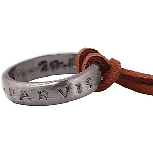 OfficialOtaku Uncharted Nathan Drake Silver Ring Cosplay Pendant Necklace - Brown/Silver