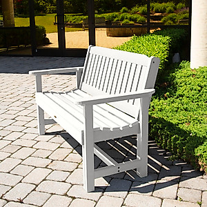Sequoia Professional CM-BENSQ42-WHE Commercial Grade Exeter 4 Foot Garden Bench, White