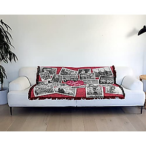 LOGOVISION I Love Lucy Blanket, 50"x60" Time After Time Woven Tapestry Cotton Blend Fringed Throw