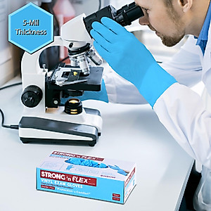 STRONG 'n FLEX Box of Medium Vinyl-Nitrile Exam Gloves, 100 ambidextrous gloves