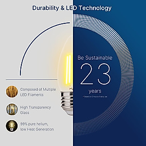 FLSNT 60W Equivalent LED Chandelier Light Bulbs, Dimmable LED B11 E26 Candelabra Base Bulbs, 3500K Natural White, 550LM, 6 Pack