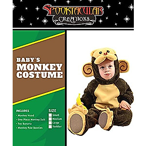 Spooktacular Creations Halloween Toddler Monkey Costume Set with Toy Banana for Infant, Kids, Baby Halloween Dress Up, Safari Themed Parties (6-12 Months)
