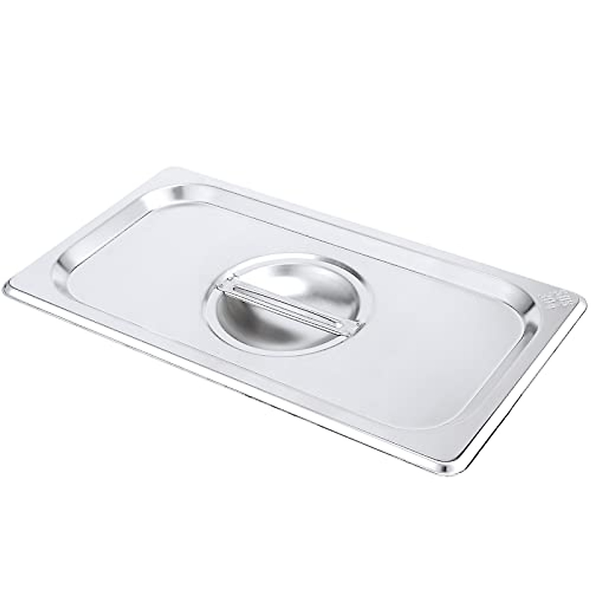 PINGEUI 8 Pack 1/3 Size Stainless Steel Steam Table Lid, Solid Hotel Pan Cover with Handle for Steam Food Pan, Non-Stick Surface