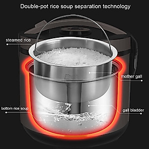 Low-Sugar Rice Cooker (3/5L) Household Multi-Function Rice Cooker, 304 Stainless Steel Liner, Rice Soup Separated, for 1-7 People (Size : 5L(B)) (5L(B))