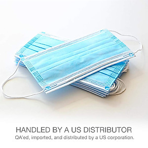 Unifandy Disposable Face Masks, Pack of 100 Face Mask Protective Dust Particle 3-Layer Design and Earloop, ideal For Home, Outdoor and Office