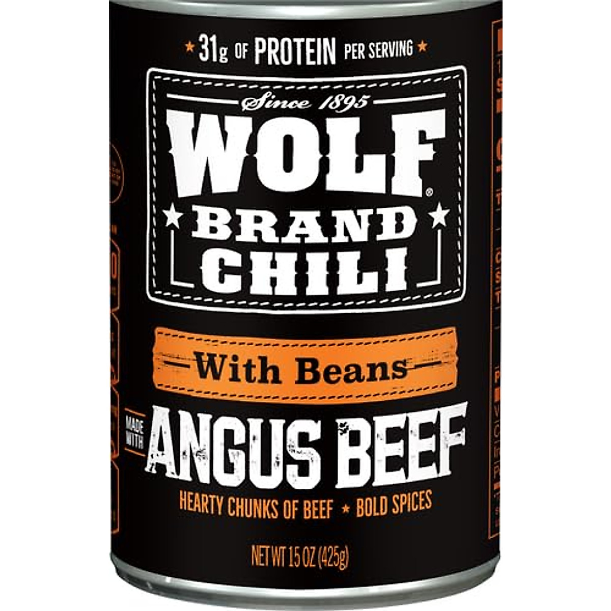 WOLF BRAND Angus With Beans Chili, 15 oz.