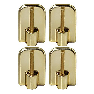 Evideco French Home Goods Self Adhesive Hooks Sash Rod Kitchen Curtains Set of 4 - Gold