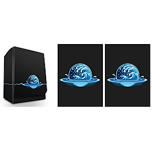 Max-Pro 1 ICONIC ELEMENTAL Water Symbol BLUE Island Deck Box + 100 DOUBLE MATTE Sleeves (fits MTG Mana FORCE OF WILL Cards)
