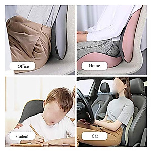 HHWKSJ Orthopedic Seat Cushion and Lumbar Support Pillow for Office Chair Memory Foam Car Seat Cushion with Washable Cover Ergonomic Desk Chair Cushion for Lower Back Pain, Sciatica Relief