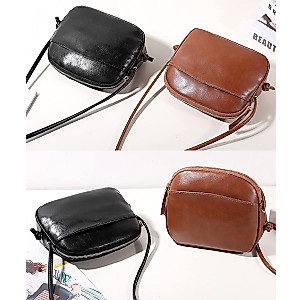 natyrlpog Crossbody Bag for Women Small, Cute PU Leather MINI Shoulder Purses, Fashion Messenger Phone Bag (black)