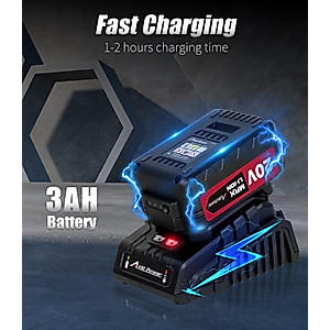 AVID POWER Cordless Impact Wrench, 1/2 Impact Gun w/Max Torque 330 ft lbs (450N.m) (Light Red)