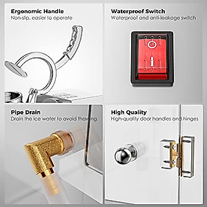 250W Electric Stainless Ice Shaver Machine 440 LBS/H Snow Cone Machine Commercial 110V Snow Cone Maker Ice Crusher with Safety On,Off Switch for Family,Restaurants Bars