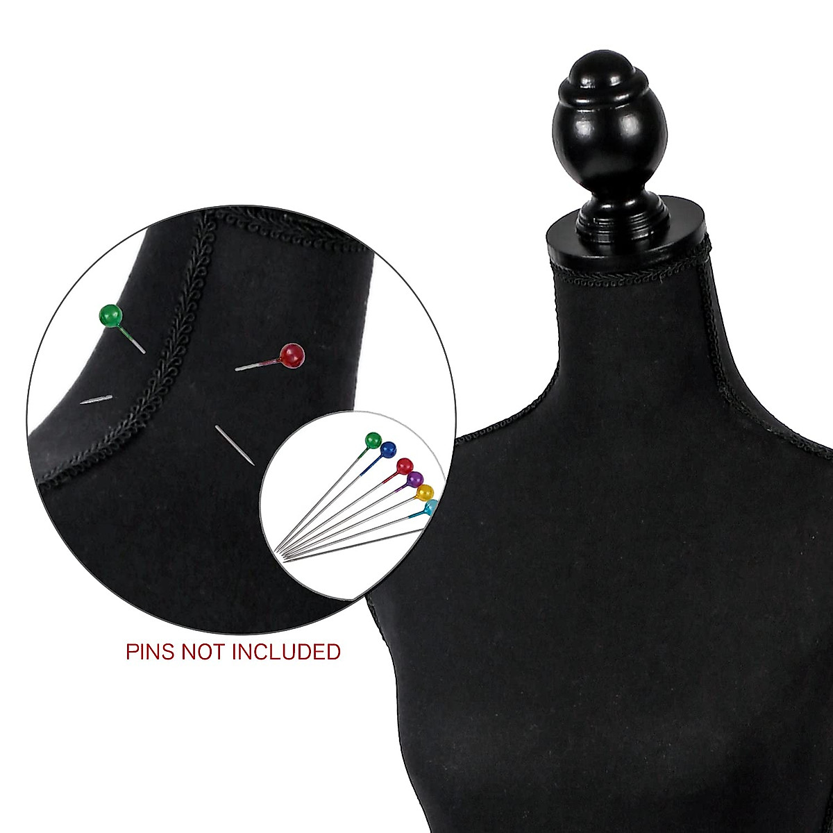 HCY Mannequin Torso Mannequin Stand Dress Form 60-67 Height Adjustable Maniquins Body Female, Displays Women for Sewing Wooden Tripod Base, Foam Body(Black) 15.75 x 25.6 x 67