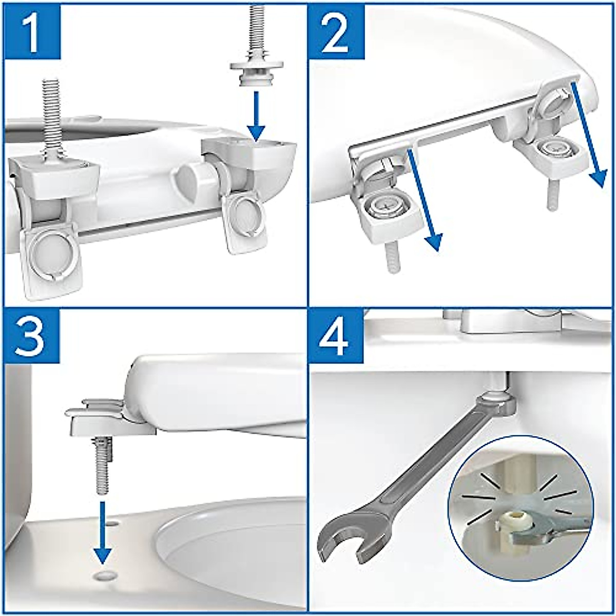 MAYFAIR 34ECA 000 Sculptured Ivy Toilet Seat will Never Loosen and Easily Remove, ROUND, Durable Enameled Wood, White