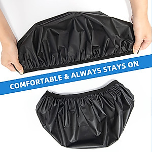 Atudew Extra Large Shower Cap, EVA Plastic Shower Caps for Women Reusable Waterproof, Hair Cap for Shower Bathing, Shower Cap for Men, Jumbo Shower Cap for Women Long Hair Braids Curly (XL, Black)