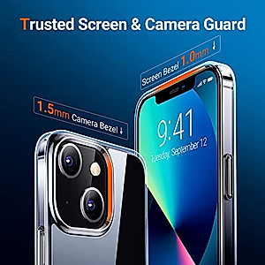 TORRAS MoonClimber for iPhone 14 Case for iPhone 13 Case, [3 Stand Ways] [Non-Yellowing & Military Grade Shockproof] Protective Slim Hard Clear Phone Case with Stand 6.1'' 2022, Crystal Clear