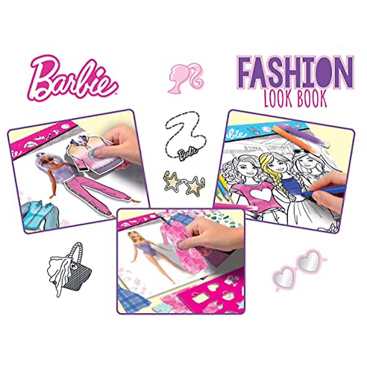 Lisciani Barbie Sketchbook Trendy Look Fashion Studio Models to Dress Up Creative Game Felt Pens and Colouring Pencils for Girls from 5 Years