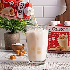 Quest Nutrition Ready to Drink Salted Caramel Protein Shake, 30g Protein, 3g Net Carbs, Gluten Free, Keto Friendly, 11 fl.oz 4 Count(Pack of 3)