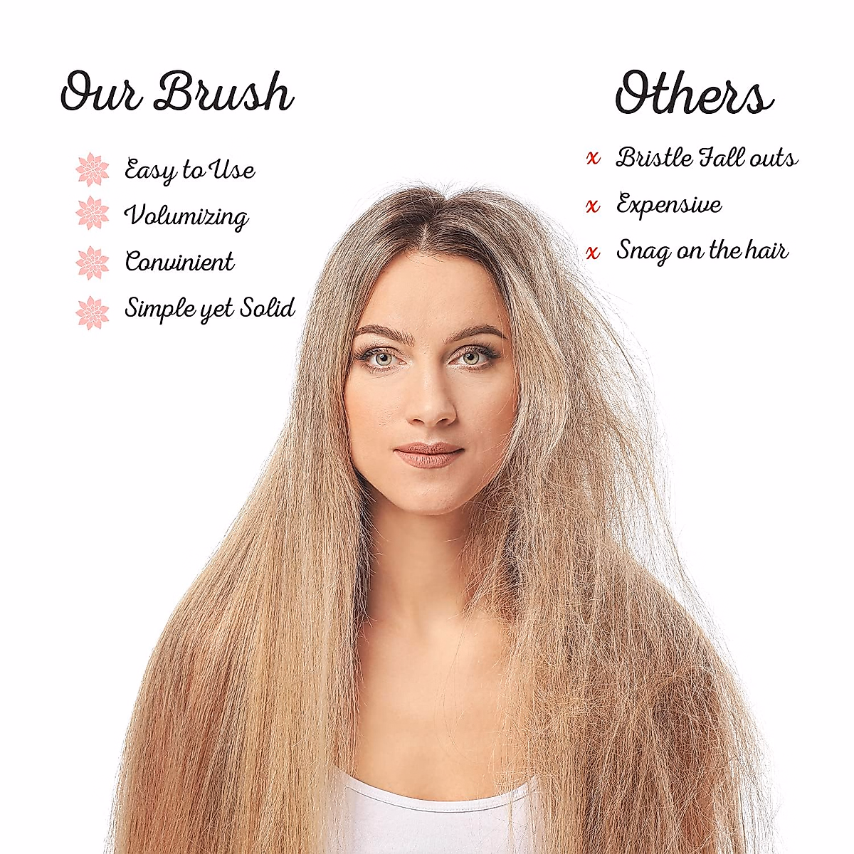 Curved Vented Boar Bristle Styling Detangling Hair Brush, Single White Anti-static Detangler Brush, Fast Blow Drying, Use on Long or Short Unbrush Hair (1 Pack White)