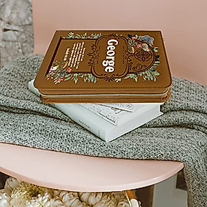 10x7 Inch Personalized Bible Cover – Create Your Own Design, Custom Bible Cover and Carrying Case with Handle – Leatherette Book Covers and Bible Case for Women - Brown (Design 5)