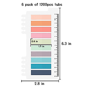 Antner 1200pcs Sticky Index Tabs Page Markers Colored Book Tabs Sticky Notes Page Flags Index Tabs Annotation Tabs Label Stickers