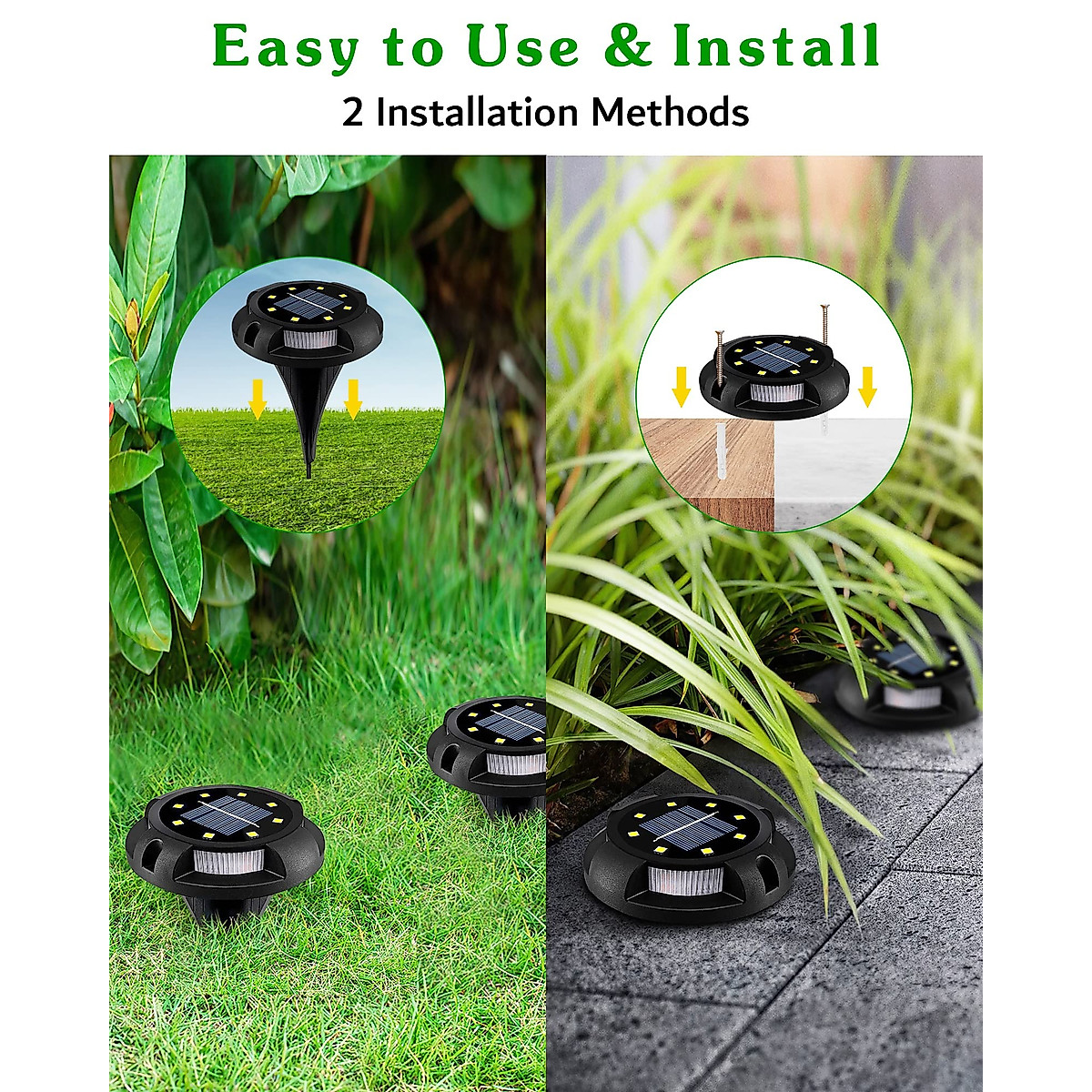 Biling Solar Pathway Lights Outdoor Uplight Sidelight, 12 Packs Blue Bright Solar Ground Lights Walkway Lights Waterproof Solar Deck Lights for Yard Walkway Garden Halloween Decorations