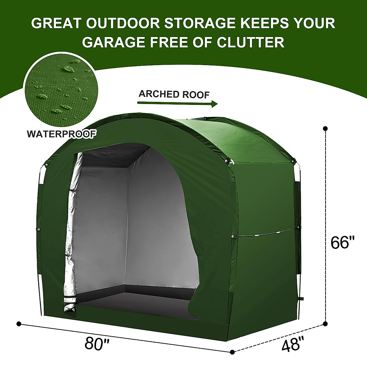 Bike Storage Tent Portable Shed Cover for Bikes, Lawn Mower, Garden Tools, Waterproof Outdoor Backyard Storage Tent Shelter