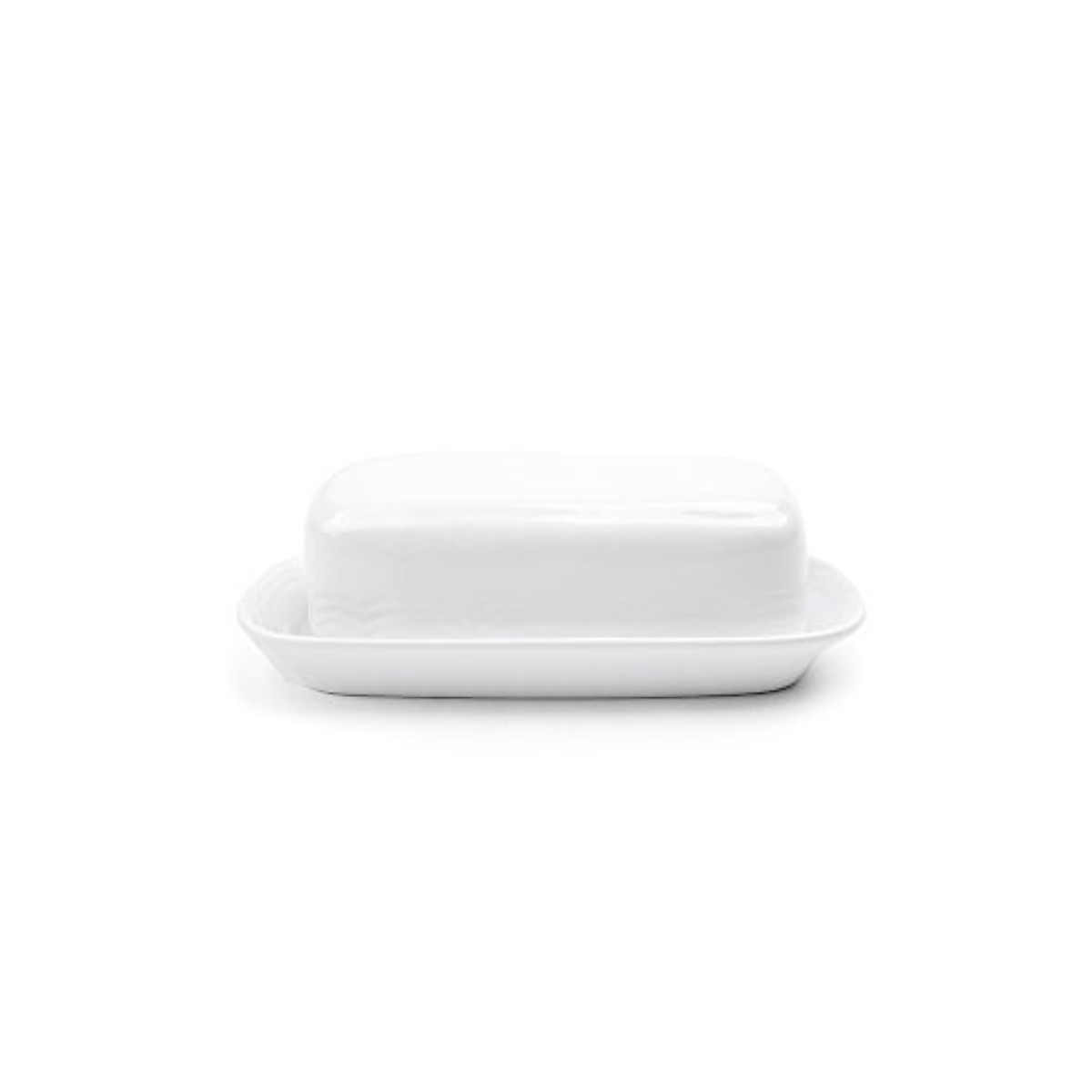 Fox Run Butter Dish, White Stoneware