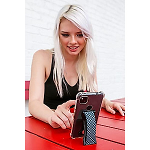 LoveHandle PRO Premium Phone Grip - Phone Strap - Magnetic Phone Mount and Kickstand for Smartphone and Tablet - Silver Glitter