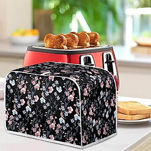 NETILGEN 4 Slice Toaster Dust Cover Bread Toaster Oven Dustproof Cover Kitchen Bakeware Protector Dustproof Fingerprint Protection Gift for Mom Wife Friends, Floral