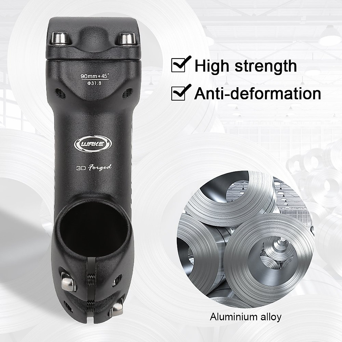 Tbest Bike Stem,Up Angled Bike Stem,Mountain Bike Stem,Wake Adjustable Bike ycle Handlebar Stem Suitable for Mountain Bike,Road Bike,BMX, Carbon Road Bike stem