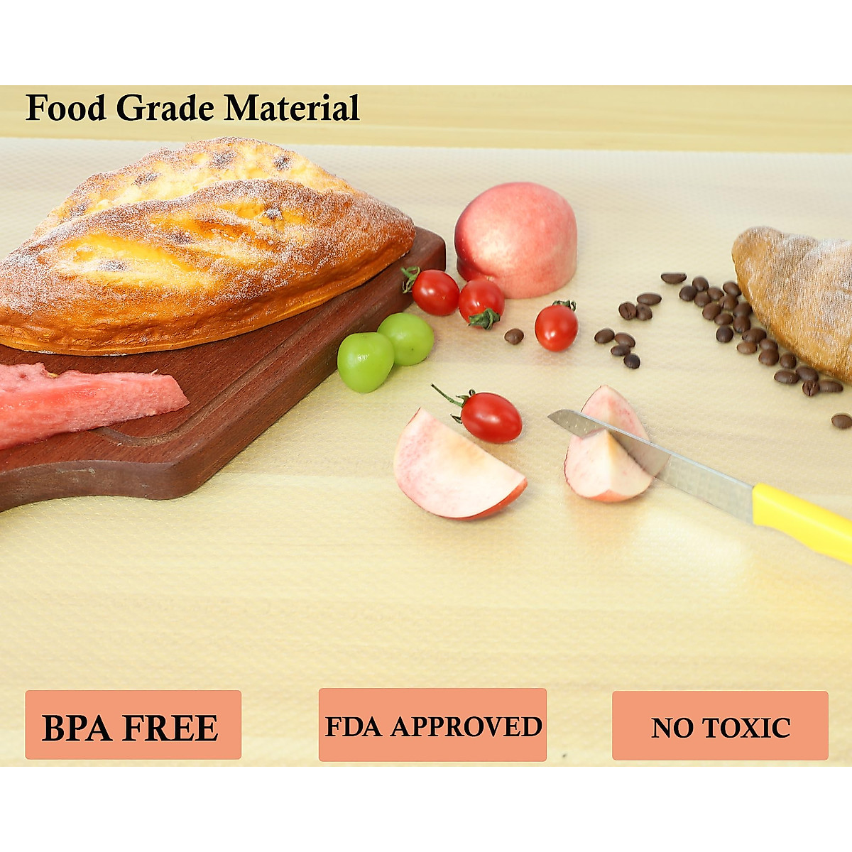 Shelf Liners for Kitchen Cabinets 10 Inch Wide X 20 Ft Non Adhesive Cabinet Drawer Liners Non Slip Waterproof Strong Grip Pantry Shelves Liners for Refrigerator Closet Cupboard Mat Bathroom Drawer