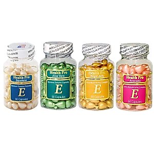 Set of 4 Vitamin E Skin Oil-Avocado/Aloe Vera/Royal Jelly/squalene
