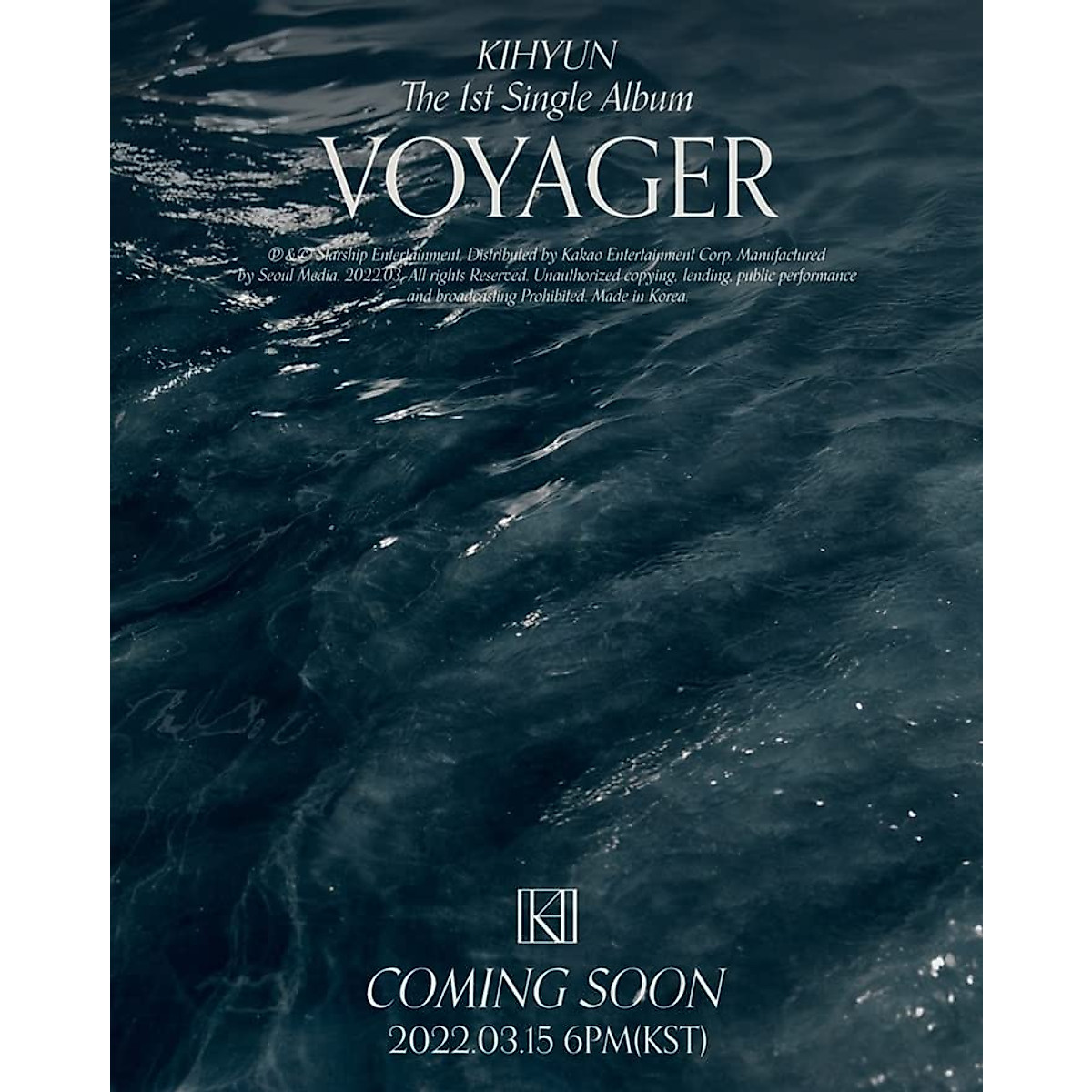 Monsta X Kihyun VOYAGER 1st Single Album Random Version CD+96p PhotoBook+1p PhotoCard+1p Photo Sticker+1ea Bookmark+Tracking Sealed