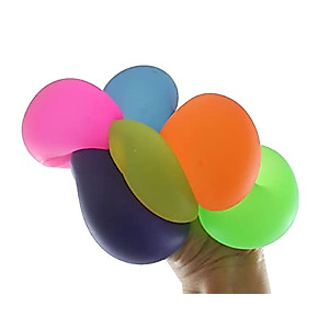 Set of 6 Smaller 1.5" Sugar Balls - Thick Glue/Gel Stretch Ball - Ultra Squishy and Moldable Slow Rise Relaxing Sensory Fidget Stress Toy