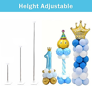Balloon Column Stand Kit, Set of 4 – 7ft Height Adjustable Balloon Arch Stand Kit, Metal Telescopic Balloon Stand for Baby Shower, Birthday, Wedding, and Graduation