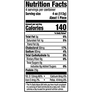 Amazon Fresh Brand, Wild Caught Pink Salmon Skinless Fillet Portions, Frozen, Sustainably Sourced, Phosphate Free, 1 Lb