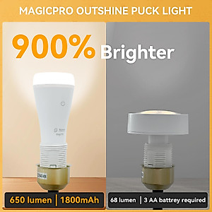Neporal MagixPro Rechargeable Light Bulbs with Remote, Last 5-52 Hours, USB + Socket Rechargeable,1800mAh Battery Light Bulb, 3 Colors Shift + Stepless Dimmable (MagicPro, 4, Count)