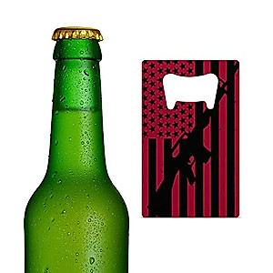 Vintage American Gun Flag Credit Card Bottle Opener Stainless Steel Flat Beer Wine Bottle Opener for Party Wedding Favor