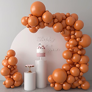 Burnt Orange Balloons Happy Birthday Decoration 53pcs 5inch/12inch/18inch Assorted Sizes Tropical Jungle Safari Balloons Thanksgiving Party Decor