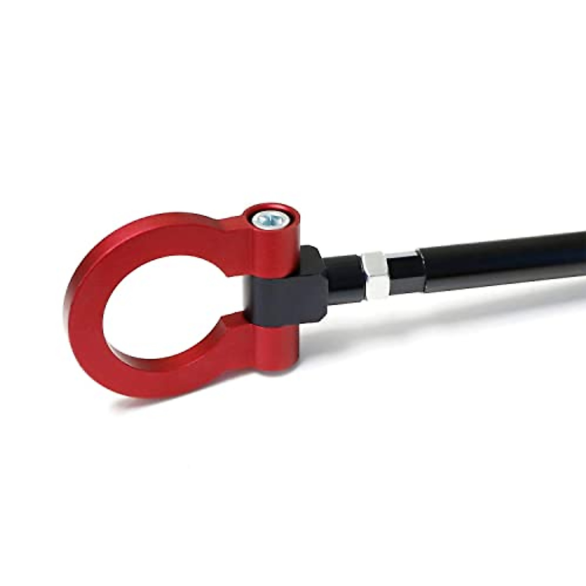 iJDMTOY Red Track Racing Style Tow Hook Ring Compatible With 2016-up Gen6 Chevy Camaro (Pre-LCI), Made of Lightweight Aluminum