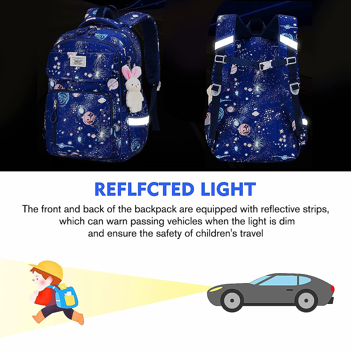 MICXKLZO School Backpack for Boys Girls, Waterproof Cute Backpack Travel Bookbag for Kids Children Casual Daypack Elementary School Bags