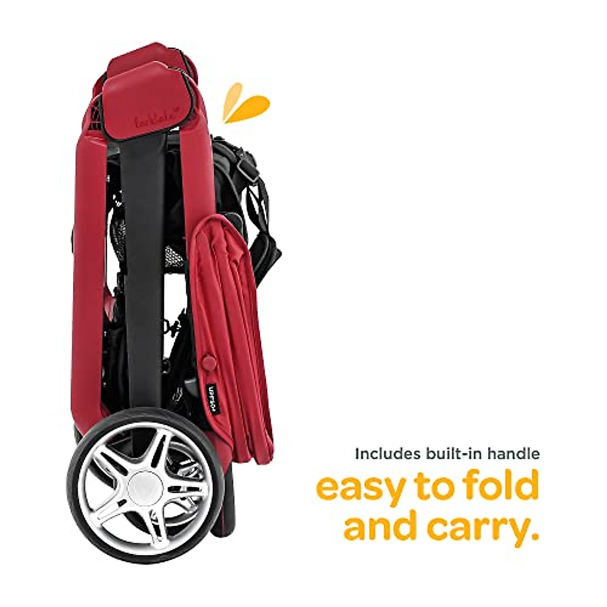 Larktale chit Chat Stroller | Lightweight Compact Stroller for Babies and Toddlers 6 Months and Up | Best Compact Stroller for Travel | Features One-Handed Steering and Easy Fold, Barossa Red