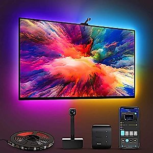 Govee Envisual TV LED Backlights with Camera, DreamView T1 RGBIC Wi-Fi TV Backlights for 55-65 inch TVs PC, Works with Alexa & Google Assistant, App Control, Music Sync TV Lights, Adapter, H6199