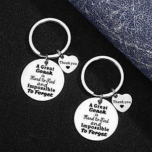 YF FY 2pcs Coach Keychains Sports Coach Gifts for Men Women Thank you keychains for Football Basketball Baseball Swimming Soccer coach