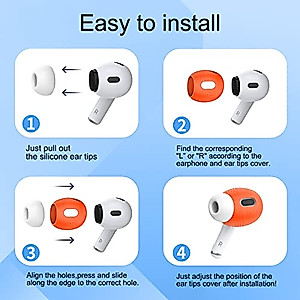 5 Pairs for AirPods Pro 2 Ear Tips Covers [Fit in The Charging Case] TOLUOHU Silicone Anti-Slip Ear Tips Covers Compatible with Apple AirPods Pro 2nd Generation 2022 [5 Color]