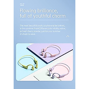 YODZ Bone Conduction Headphones Wireless Sports Headset Bluetooth 5.0 Open Ear HiFi Stereo IPX67 Waterproof Earphone Noise Reduction with Mic, for Sports and Games,Green